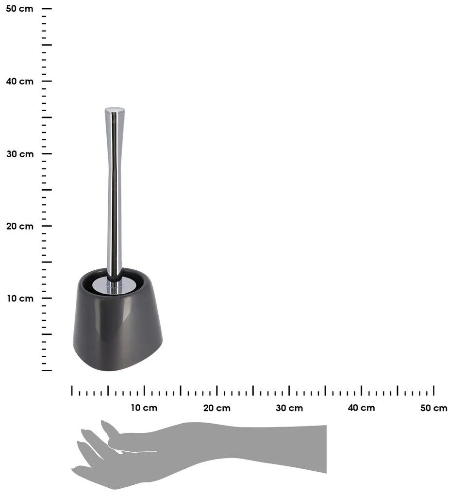 WC kartáč Cuesta, šedá/s chromovými prvky
