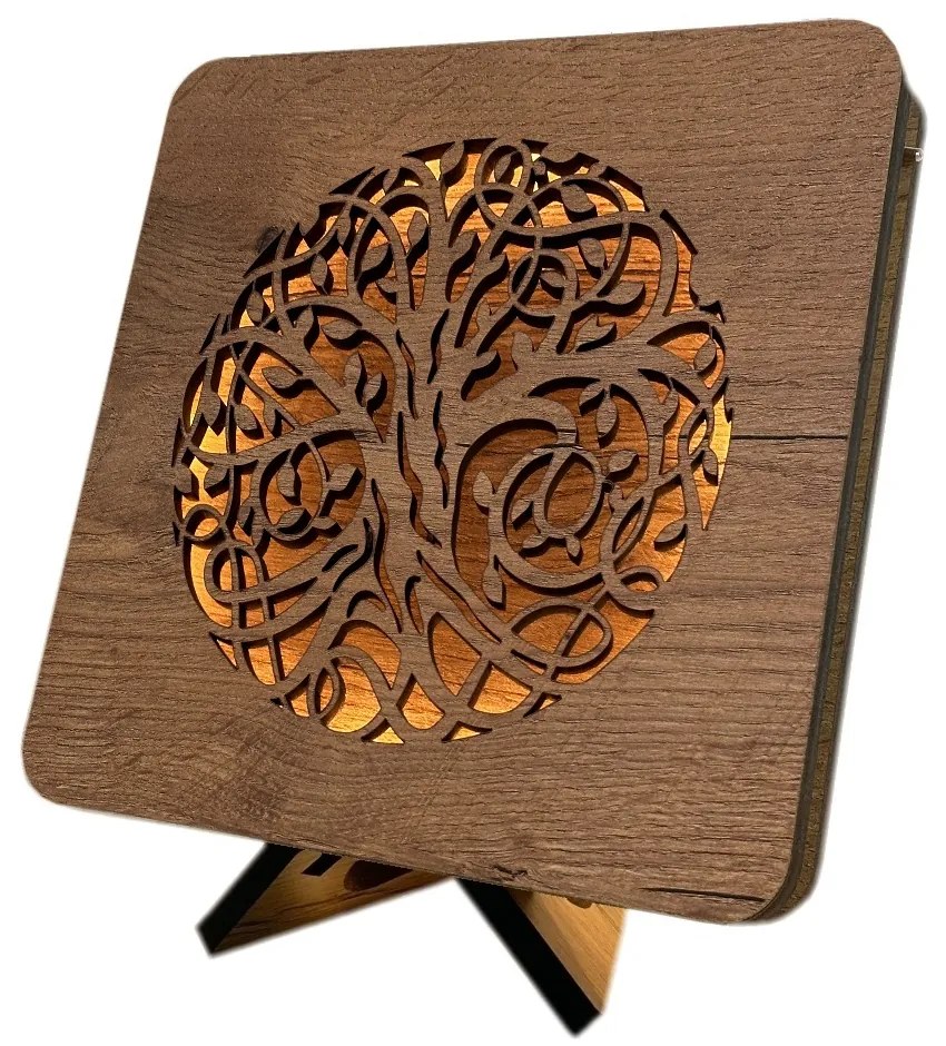 Li-Go "Strom života" lampa 19x19cm provedení povrchu: ořech