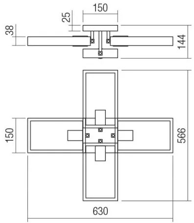 Redo 01-1969 - Stropní svítidlo TIMBER 4xE27/42W/230V