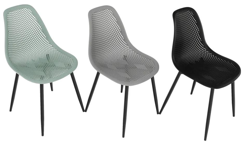 Jídelní židle TEGRA TYP 2 plast zelený, kov černý
