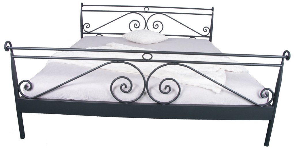 Nábytek ATIKA s.r.o. Kovová postel ARABELA Barevne provedení: černá, Rozměr: 240x200 cm