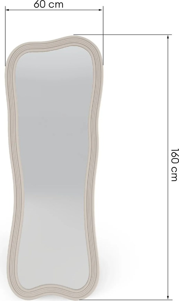 Nástěnné zrcadlo Grezzo 60x160 cm béžové