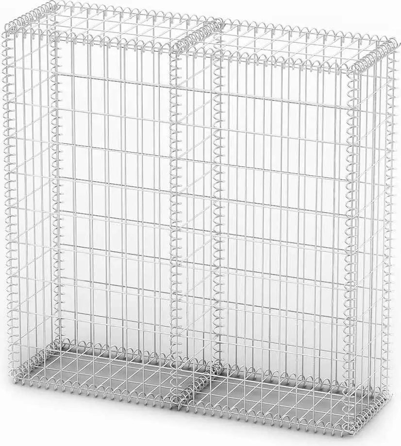 Gabionový koš s víky z pozinkovaného drátu 100 x 100 x 30 cm 141041