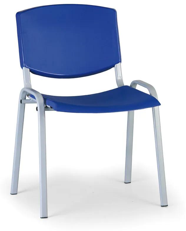 Konferenční židle Design - šedé nohy, modrá
