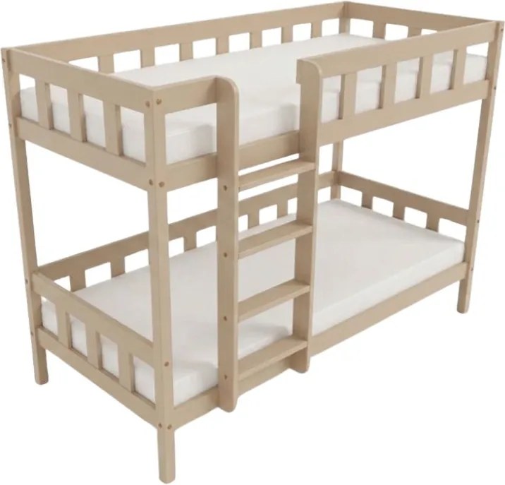 Benlemi Patrová postel PLOTTY s žebříkem 90x200 cm Zvolte barvu: Tmavě šedá, Zvolte šuplík: Přistýlka 90x190 cm, Zvolte stranu: Vlevo