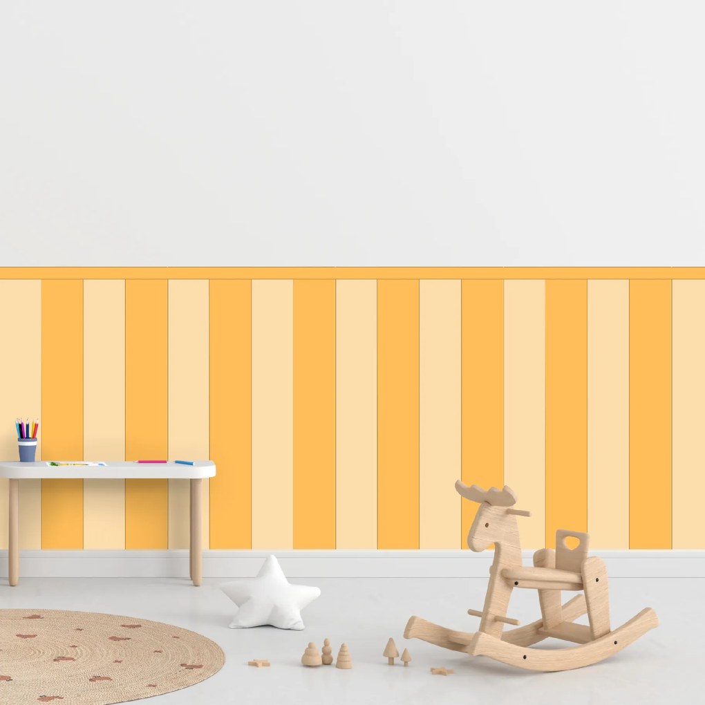 PIPPER. Textilní samolepící tapeta - Obdélník - Žlutá barva Barva: Kombinace, Velikost: 100cm