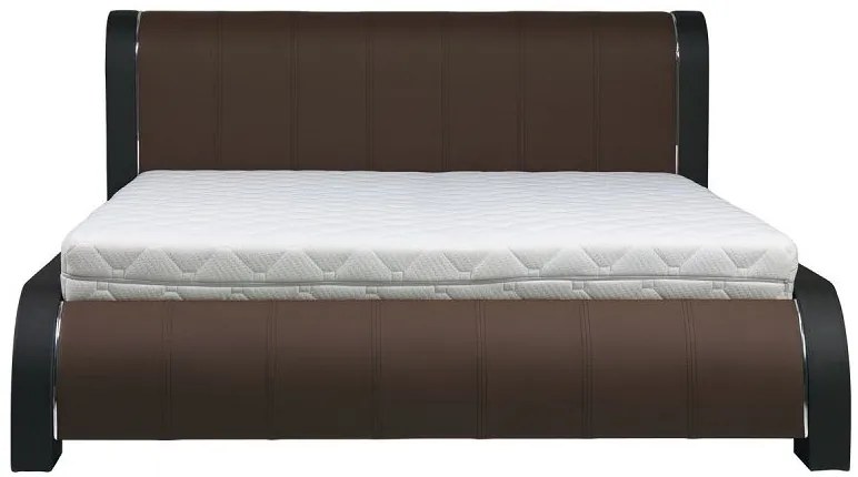 Manželská postel NAOMI 160 cm - hnědá/wenge