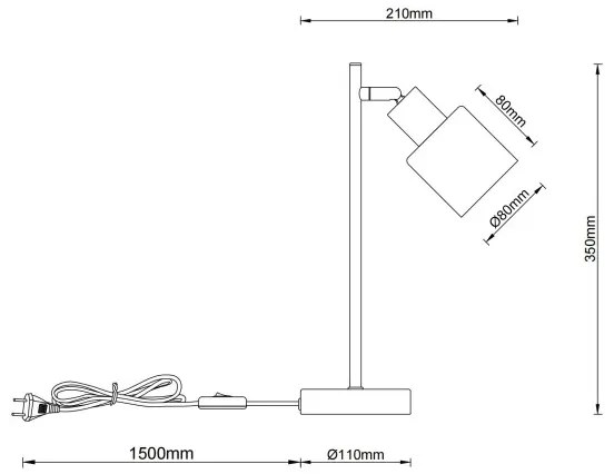 Globo 54114-1T - Stolní lampa TRENT 1xE14/25W/230V
