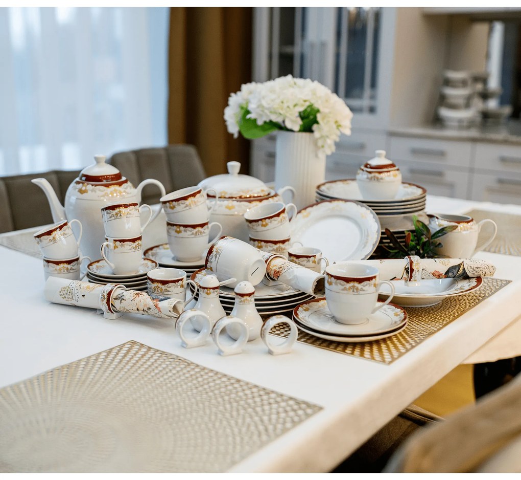 TEMPO-KONDELA GARIDA TYP 2, jídelní sada, set 57 ks, porcelán