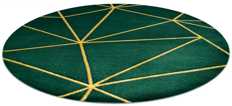 Dywany Łuszczów, Kusový koberec Emerald 1013 green and gold kruh, 160x160 (průměr) kruh, zelená, chodba / předsíň