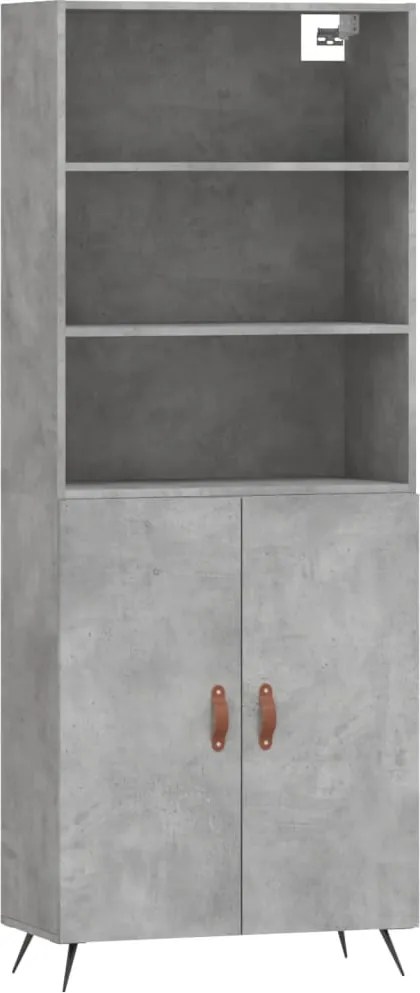 Skříň highboard betonově šedá 69,5x34x180 cm kompozitní dřevo 3189225
