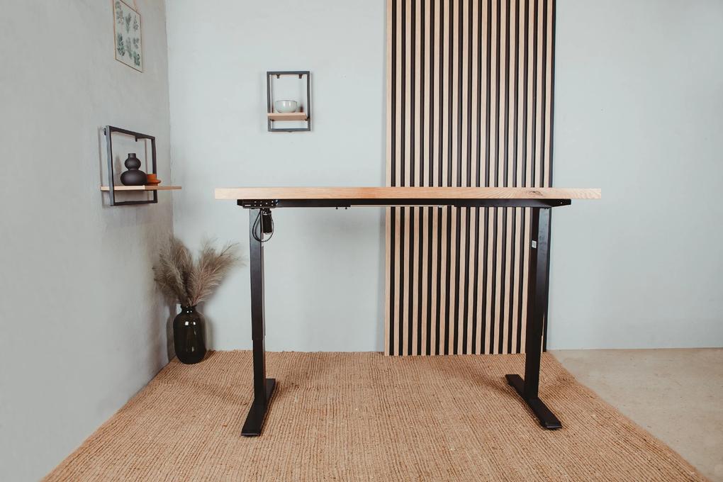 Wudboys Polohovatelný pracovní stůl WORKER Barva kovu: Černá, Dřevo: Dub, Rozměr: 1400x800, moderní skandinávský styl