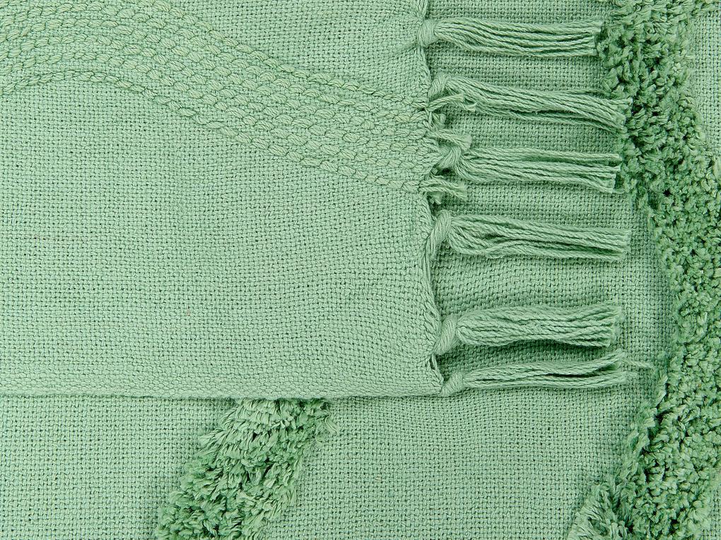 Bavlněná deka 125 x 150 cm zelená KHARI Beliani