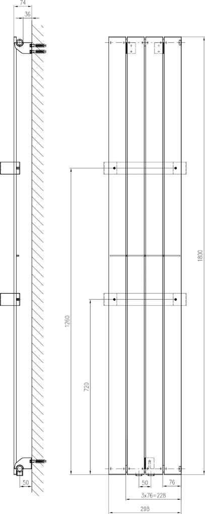 Sapho Colonna otopné těleso 298 x 1800 mm břidlice s texturou IR144