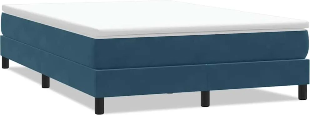 Postel Box Spring bez matrace tmavě modrá 160x210 cm samet 3315835