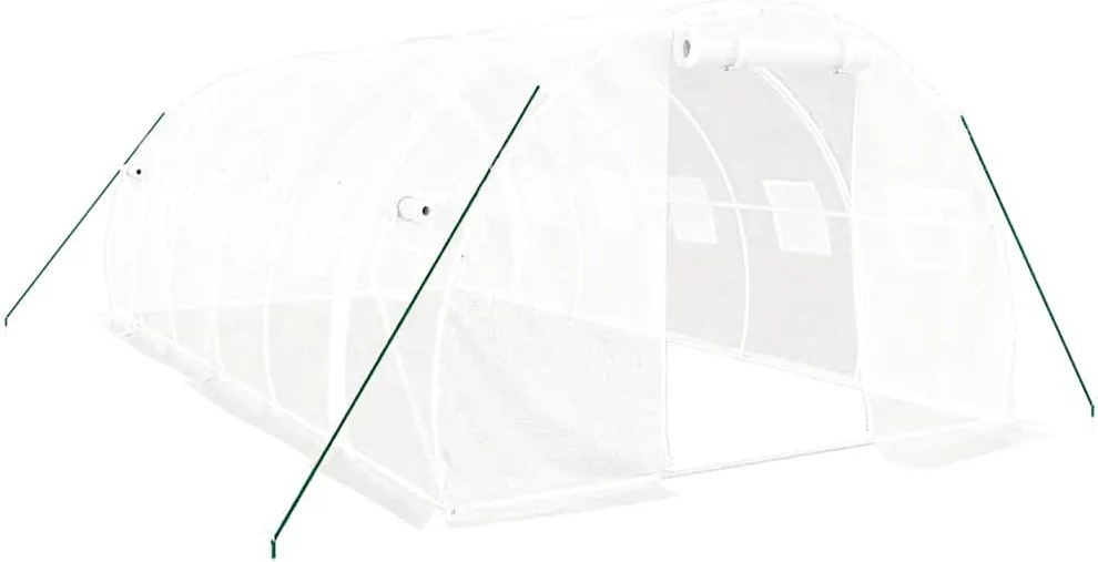 Skleník s ocelovým rámem bílý 18 m² 6 x 3 x 2 m 3188051