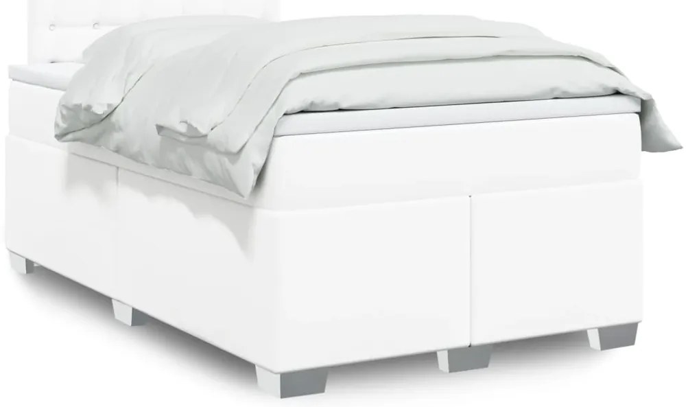 Box spring postel s matrací bílá 120x200 cm umělá kůže 3288417