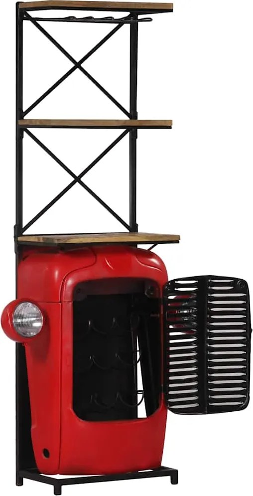 Stojan na víno traktor 49 x 31 x 172 cm masivní mangovník 247871