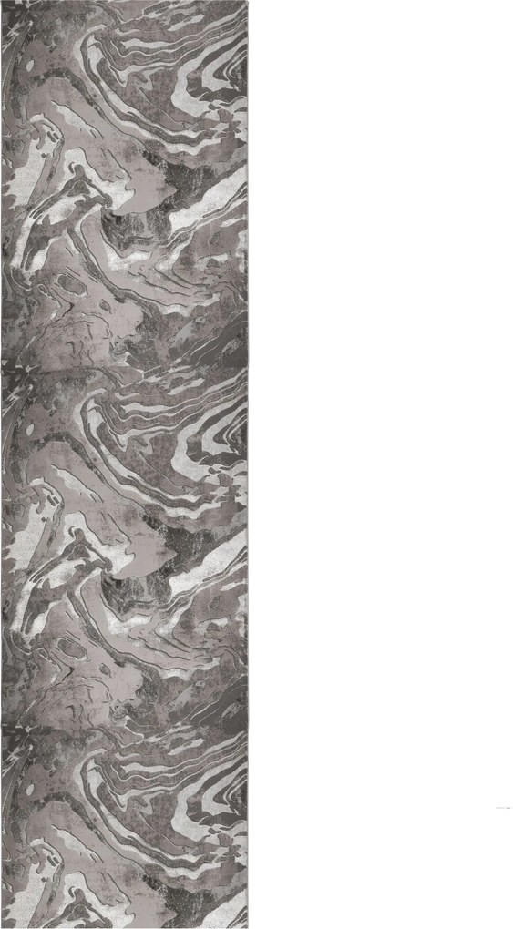 Flair Rugs, Běhoun Eris Marbled Silver, 60x230, šedá, chodba / předsíň
