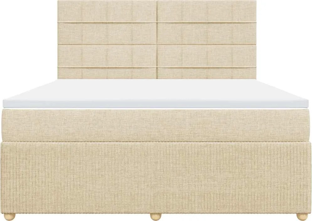 Box spring postel s matrací krémová 180x200 cm textil 3294440