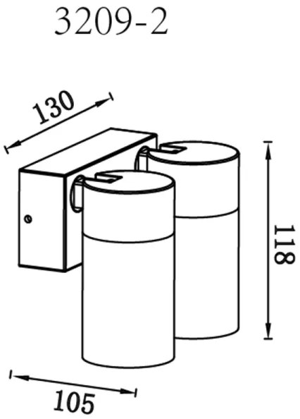 Globo 3209-2 - Nástěnné bodové svítidlo PIPER 2xGU10/35W/230V