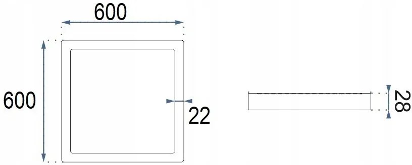 Toolight - Čtvercový povrchový LED panel SW 42W 3360lm, Studená bílá 6500K, OSW-03047
