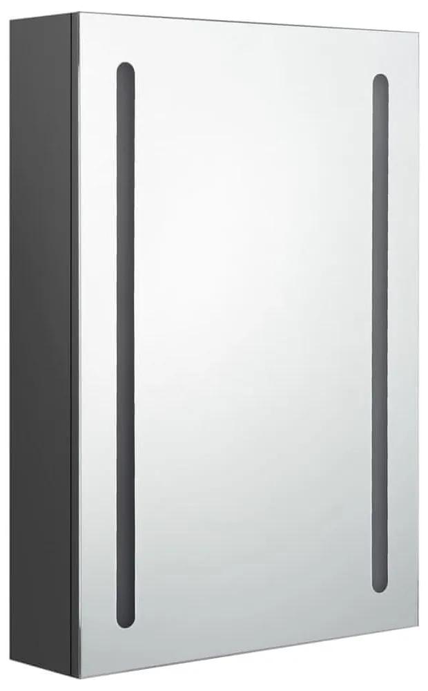 Petromila LED koupelnová skříňka se zrcadlem šedá 50 x 13 x 70 cm