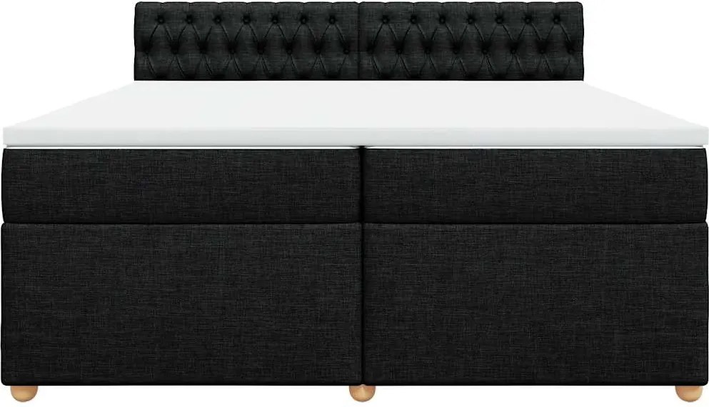 Box spring postel s matrací černá 200x200 cm textil 3286796