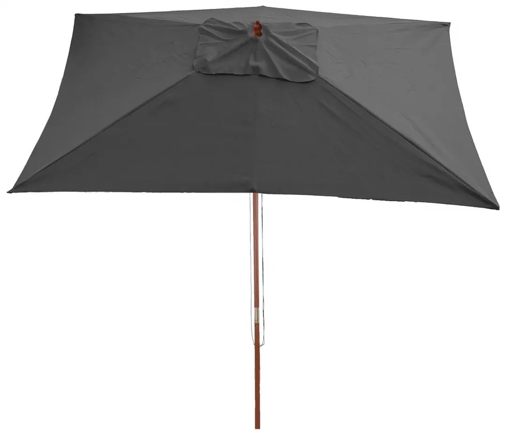Slunečník Florida 2x3m - polyester/dřevo - antracit