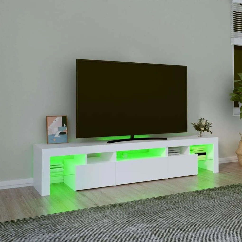 vidaXL TV skříňka s LED osvětlením 200x36,5x40 cm [3152810] Barva: Betonová šedá