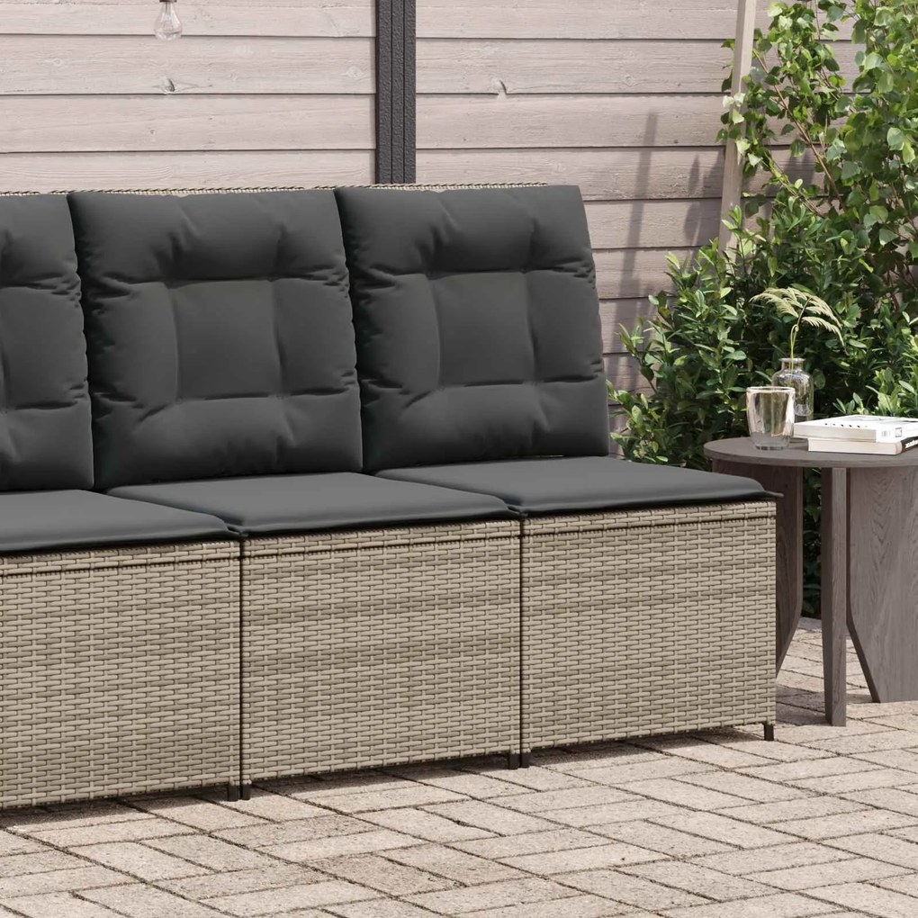 Zahradní sofa s polštářem Šedá polyratan 3394478