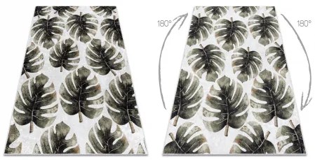 MIRO 52102.801 mycí kobereček Monstera odchází protiskluz zelená velikost 160x220 cm | krásné koberce cz