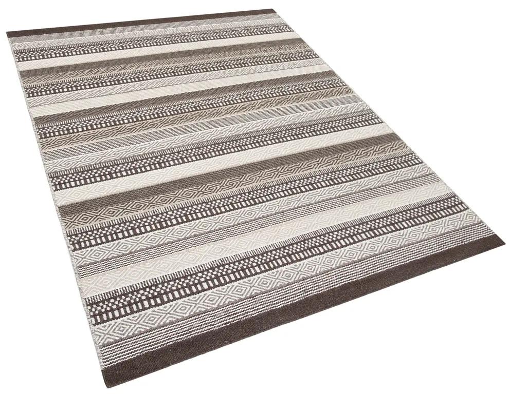 Hnědý vlněný ručně vyrobený koberec 160x230 cm - POLATLI
