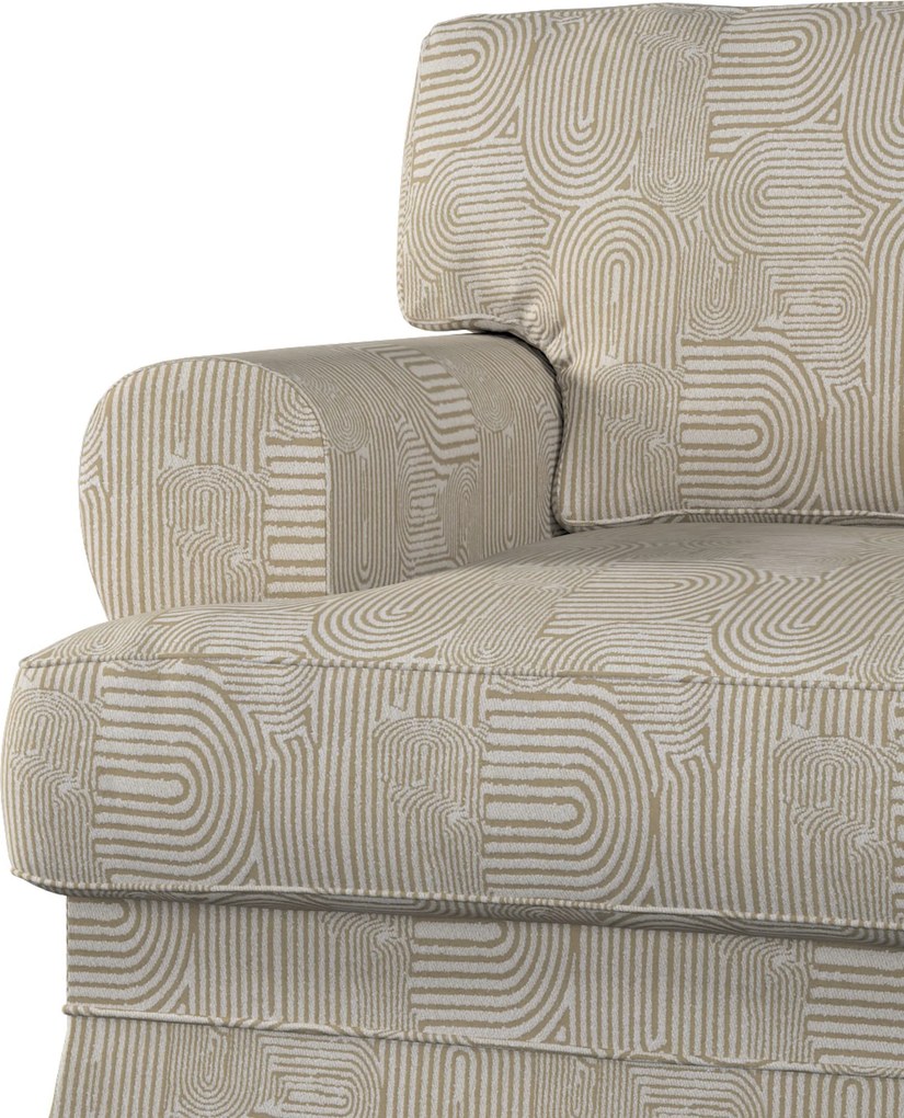 Potah na křeslo IKEA Ekeskog barva béžová látka pletený vzor, vzorované