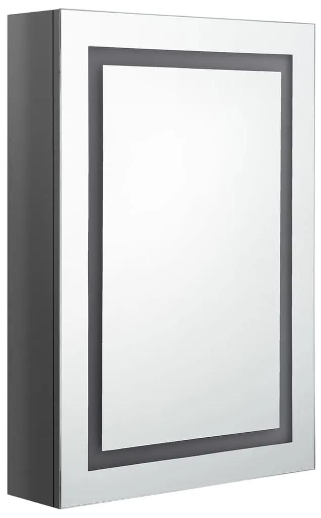 LED koupelnová skřínka se zrcadlem II - 50x13x70 cm | zářivě šedá