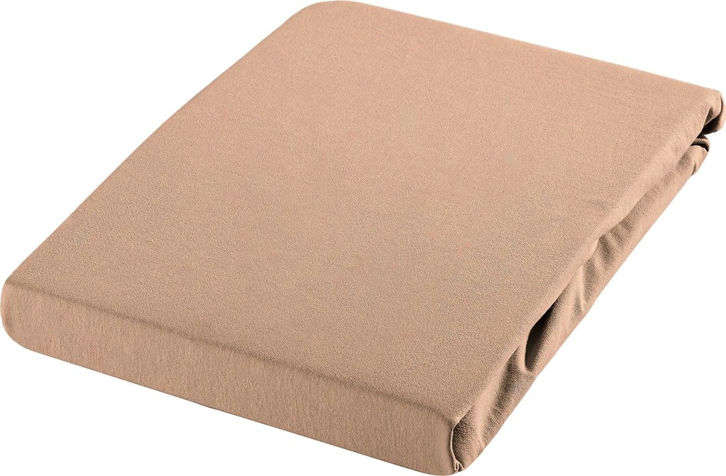 XXXLutz ELASTICKÉ PROSTĚRADLO, žerzej, hnědá, 140-160/200-220 cm Novel - Prostěradla - 005054003111
