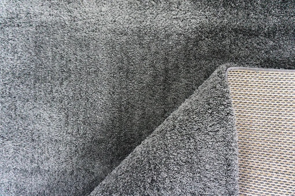 BE Koberec Microsofty 8301 DARK GREY - šedý obdélníkový Rozměr: 80x150 cm