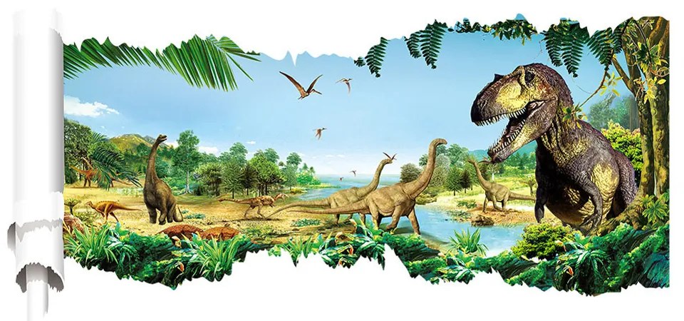 Živá Zeď Samolepka Dinosauři a Tyranosauři