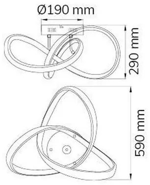 Wofi 9134.01.88.9000 - LED Přisazený lustr INDIGO LED/45W/230V