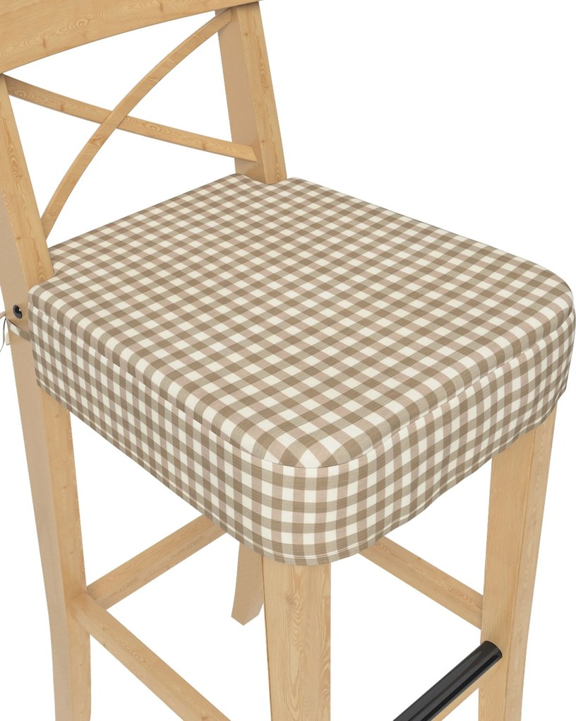 Sedák na židli IKEA Ingolf - barová barva béžová látka vzorované