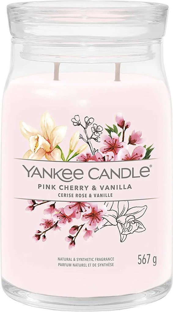 Yankee Candle vonná svíčka Signature ve skle velká Pink Cherry & Vanilla 567g