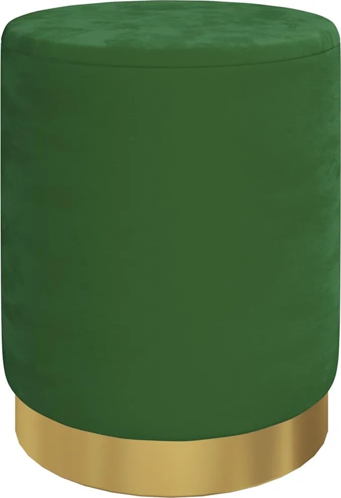 Kulatá stolička s úložným prostorem zelená samet 31 x 37 cm 340283