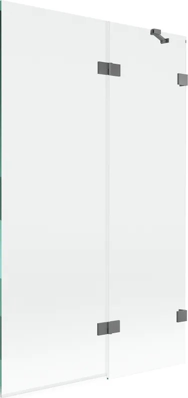 Mexen Lunar, 2-křídlová vanová zástěna pravá 110 x 150 cm, čiré sklo, grafitová, 897-110-100-95-00-P