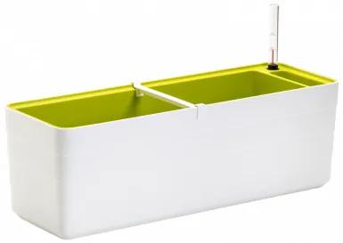 Samozavlažovací truhlík Berberis 60,19,5x19,7 cm, bílá / zelená