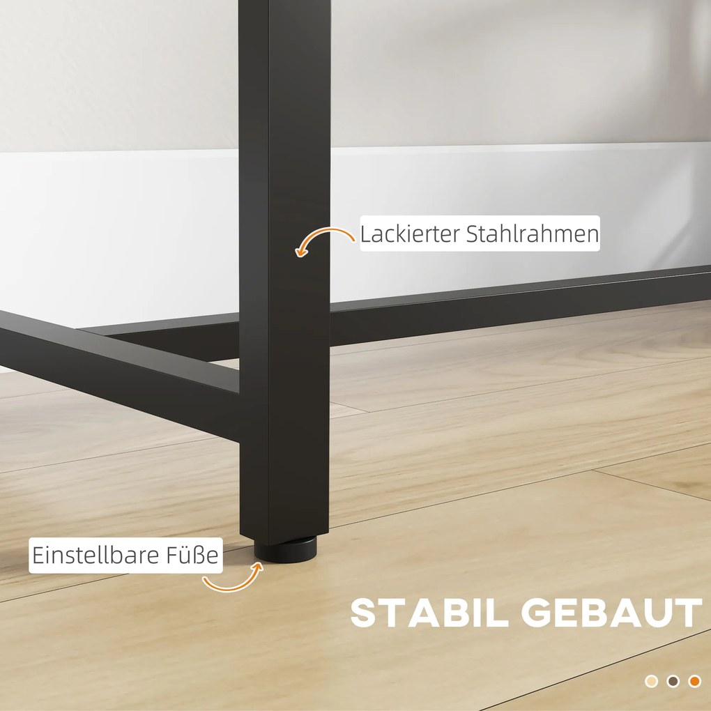 HOMCOM Kuchyňský barový stůl se 3 policemi, industriální design, vzhled dřeva, ocelový rám, 20 x 40 x 105 cm, černá a hnědá | Aosom.de