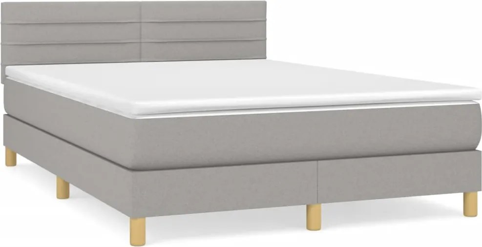 Box spring postel s matrací světle šedá 140 x 200 cm textil 3140697