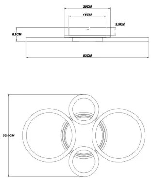 Globo 48039-40 - LED Stropní svítidlo LORETTA LED/40W/230V pr. 35,5x53 cm černá
