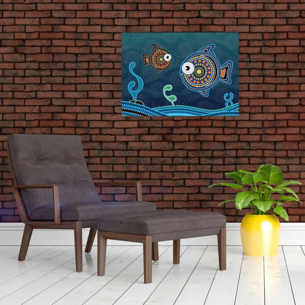 Obraz - Malované rybičky (70x50 cm)