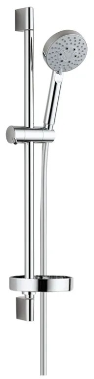 Mereo Sprchová souprava, pětipolohová sprcha, posuvný držák, šedostříbrná hadice, mýdlenka - CB900HM