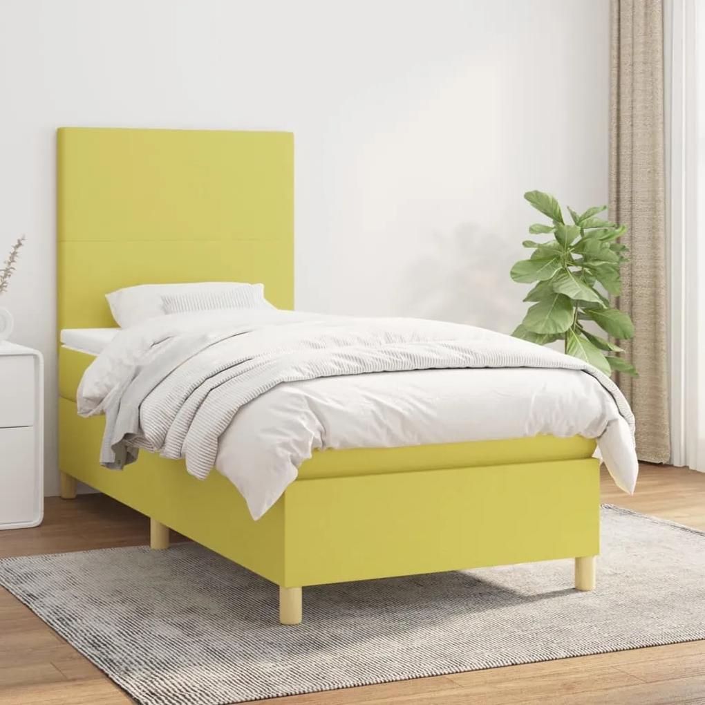 vidaXL Box spring postel s matrací 90x200 cm textil [3142146] Barva: krémová